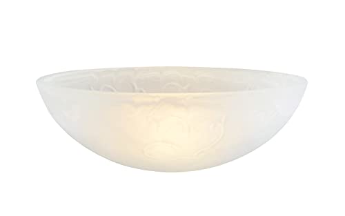 Aspen Creative 23519-11, Alabaster Replacement Glass Shade for Medium Base Socket Torchiere Lamp, Swag Lamp and Pendant & Island Fixture, 11-7/8" Diameter x 4" Height