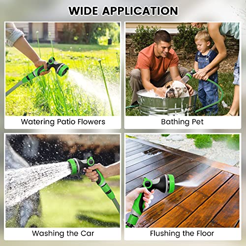 Expandable Garden Hose Water Pipe, 50FT Flexible Water Hose with 7 Function Spray Nozzle, Durable Triple Layer Latex Core Garden Hoses for Gardening Lawn Car Pet Washing