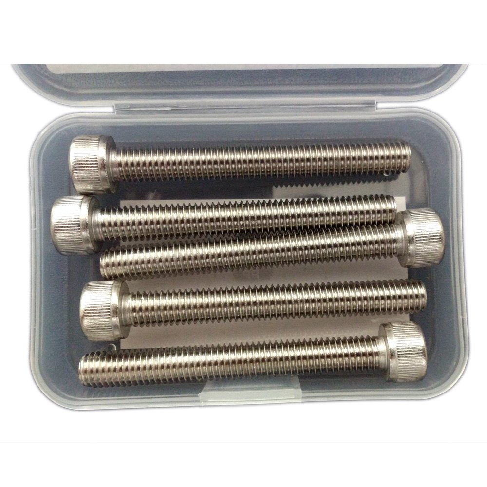 Fullerkreg M8-1.25 x 65MM Socket Head Cap Screws, Allen Socket Drive, Din 912, AISI 304 Stainless Steel (18-8), Full Thread, Bright Finish, Machine Thread, Quantity 5