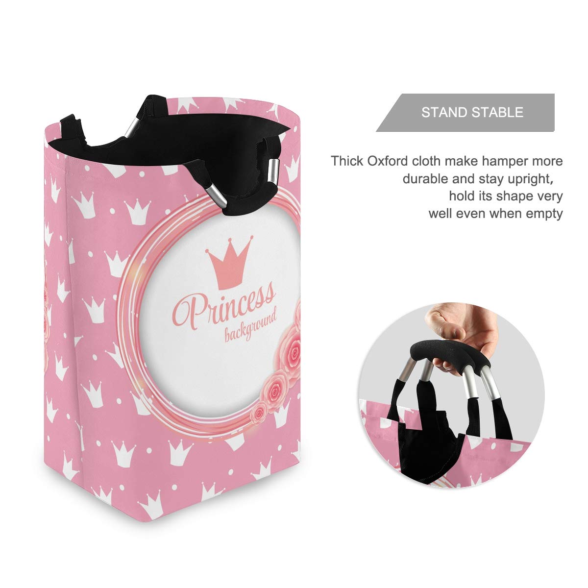 Laundry Hamper Bucket Collapses Laundry Basket Princess Crown Washing Bin for Home Organizer Nursery Storage Baby Hamper Kids Room