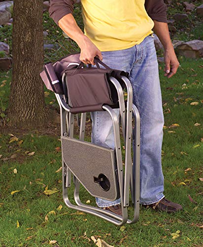 Coleman Camp Chair with Side Table | Folding Beach Chair & Camp Chair with 4-Can Cooler | Folding Beach Chair with Built in Drinks Cooler