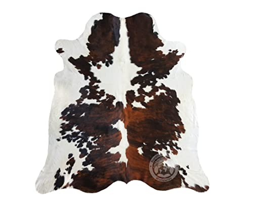 Genuine Tricolor Cowhide Rug Approx. 6 x 7-8 ft. 180 x 220 cm
