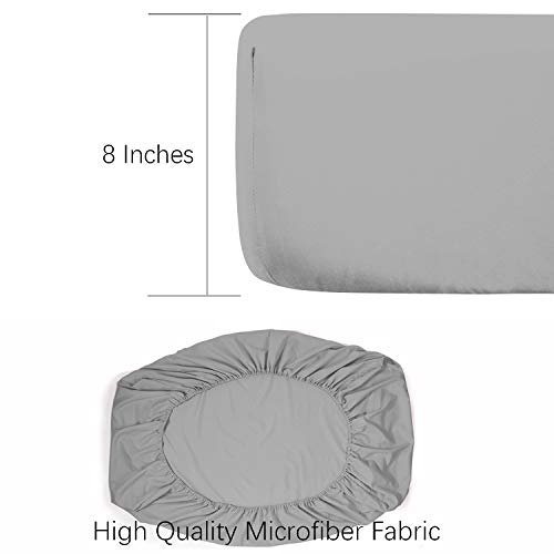 Nicesure Microfiber Fitted Crib Sheet - Soft and Breathable Toddler Sheets for 28 x 52in Fits Standard Crib and Toddler Mattress,2 Pack Set (Gray)