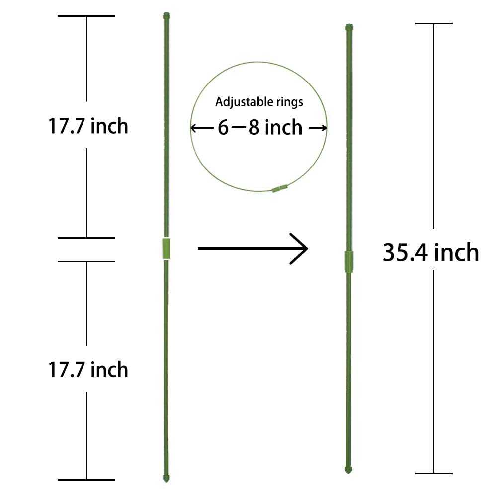 4 Pack Tomato Cages for Garden,Garden Stakes for Plants, Plant Cages with 3 Adjustable Rings,Plant Stake for Supporter Climbing Plants(18 inches,Pack of 4)