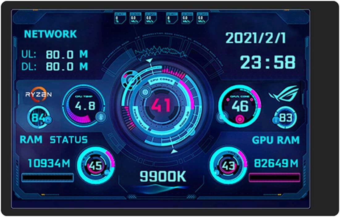 3.5 Inch IPS USB Mini Screen AIDA64 CPU RAM HDD Data Monitor Computer Temperature Display Type-C Sub Screen