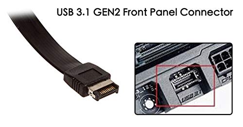 EZDIY-FAB USB 3.1 Front Panel Header to USB-C Type-C Female Extension Cable-15inch -45cm (Speed up to 10 Gbps)