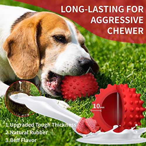 Apasiri ππ©π π«ππππ πππ«π¬π’π¨π§ Squeaky Toys for Large Dogs, Aggressive Chewers, Tough Spiky Ball Durable Floatable Rubber Pet Toys for Medium Breed