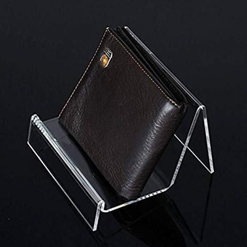 5 Pack Clear Acrylic Wallet Display Stand Retail Store Holder Shelf For Glasses,Wallet Display Office Display Risers For Phone,Greeting Cards,Business Cards,CD Organizer (Small)