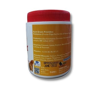 Pets Unique Blend of Prebiotics, Probiotics,Vitamins & Enzymes,Improves Digestion & Builds Immunity in Cats and Dogs 100 gm Each
