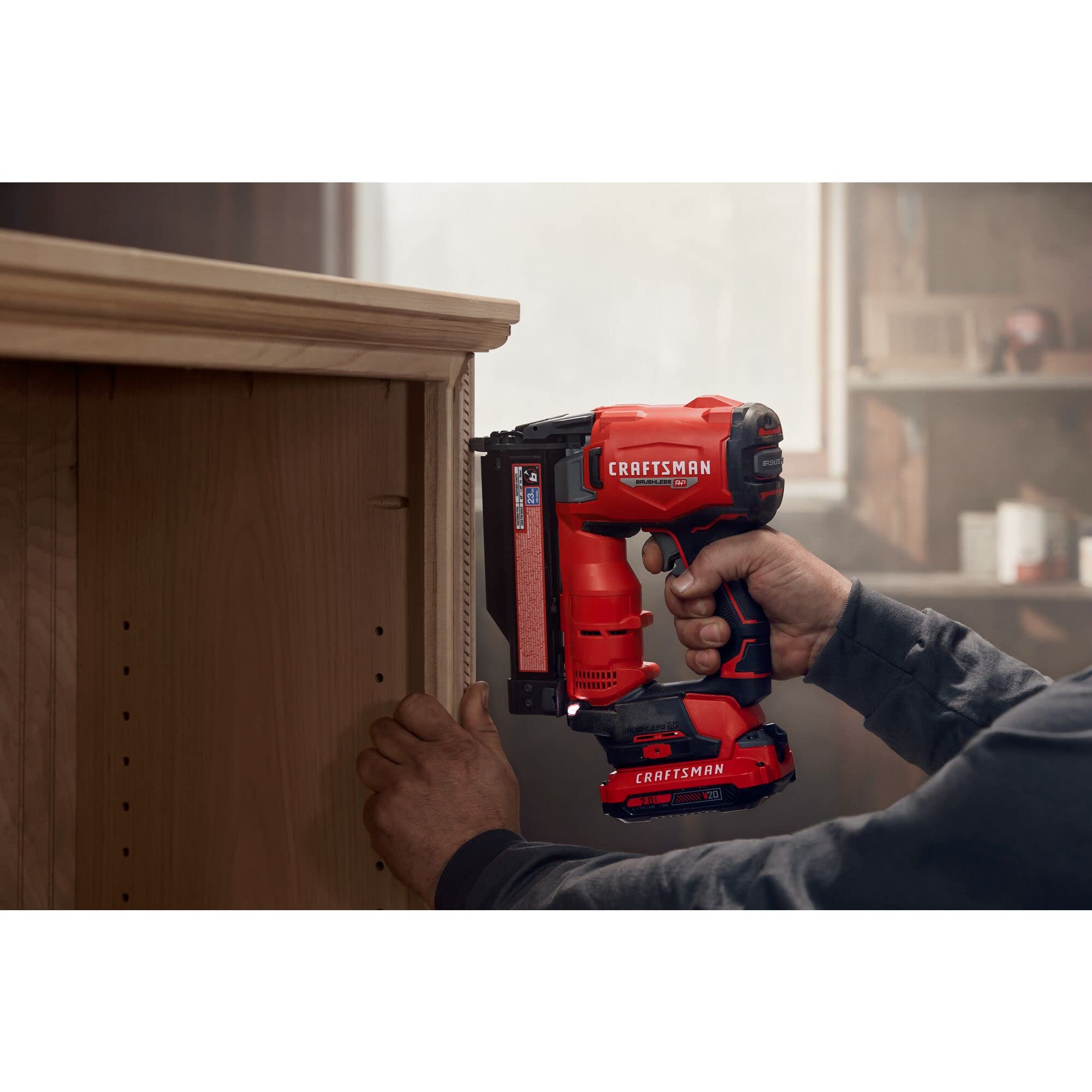 CRAFTSMAN V20 RP Pin Nailer, Nail Gun, 23GA, For 5/8-1-3/8 inch Pin Nails, Bare Tool Only (CMCN623B)