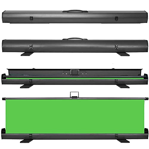 87 inches Extra Wide Large Collapsible Chromakey Panel Green Screen for Photo Backdrop and Streaming - Portable Pull Up, Solid Aluminum Base Wrinkle-Resistant Fabric, Auto-Locking Air Cushion Frame