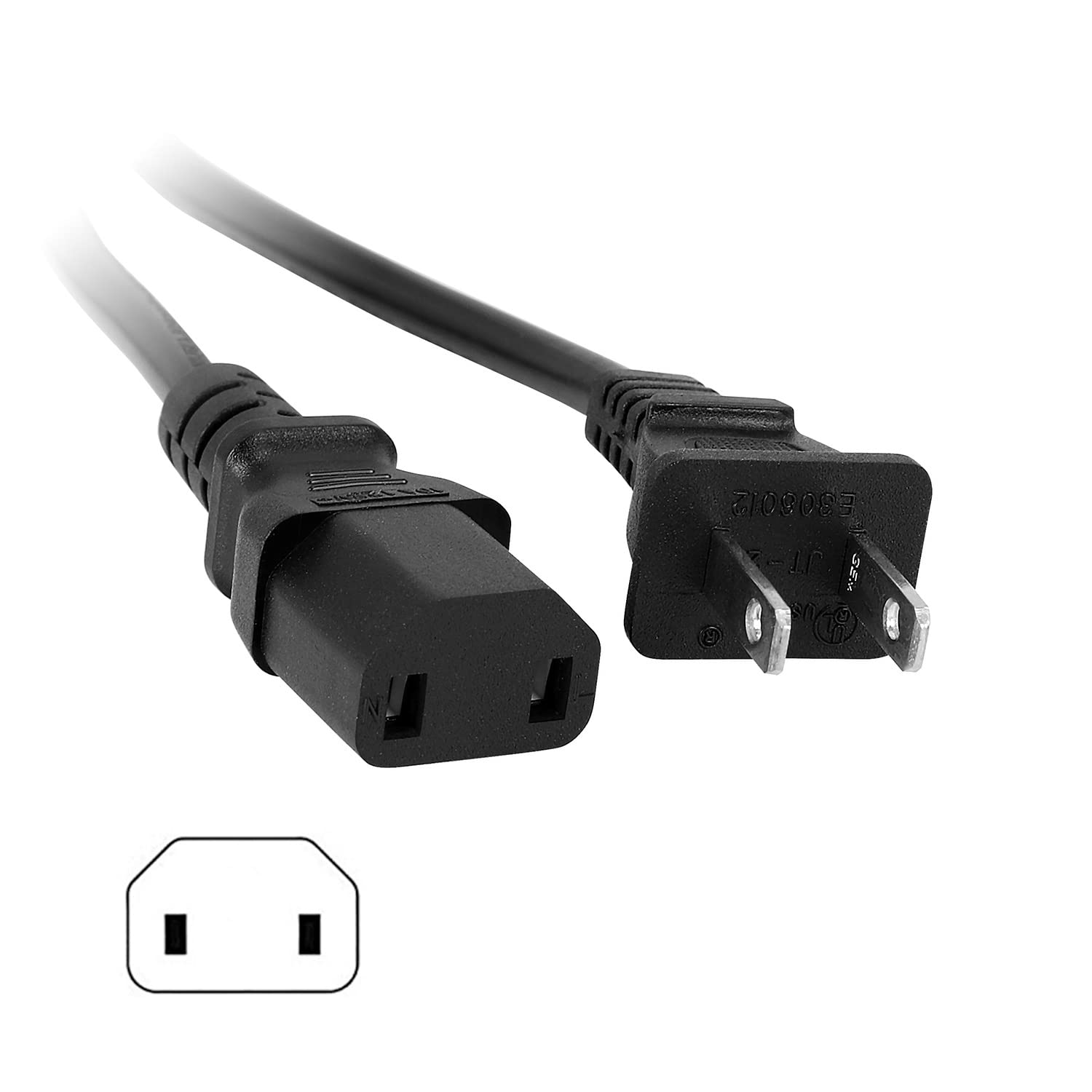 4FT 2 Prong AC Power Cord Cable Compatible with Sony PS4 Pro Playstation 4 Pro, Xbox One, Xbox 360 Slim, 360 E