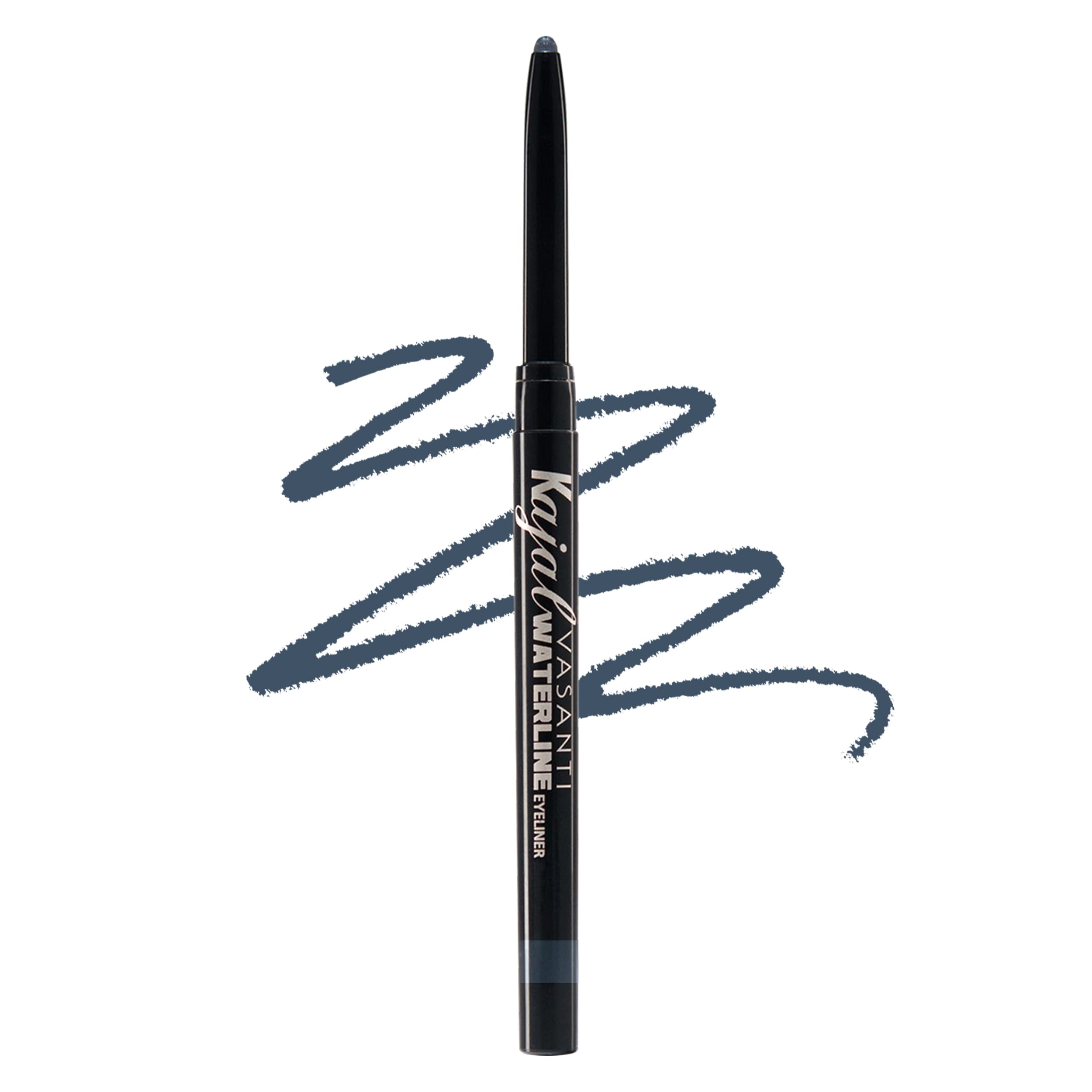 VASANTI Kajal Waterline Eyeliner Pencil - Long-lasting, Waterproof, Smudge-proof, Safe for Sensitive Eyes, Waterline Eye Liner - Opthalmologist Approved and Tested (Slate Grey)