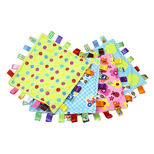 G-Tree Tag Blanket Baby Infant Comfort Plush Security Blanket Cute Soft Kids, Newborn Gift Birthday Present(Green Dot)