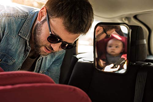Facekyo Back Seat Baby Mirror | Wide Crystal Clear View | Rear Facing Car Seat Mirror | Shatterproof | Easy to Install | Keep an Eye on Your Baby While Driving