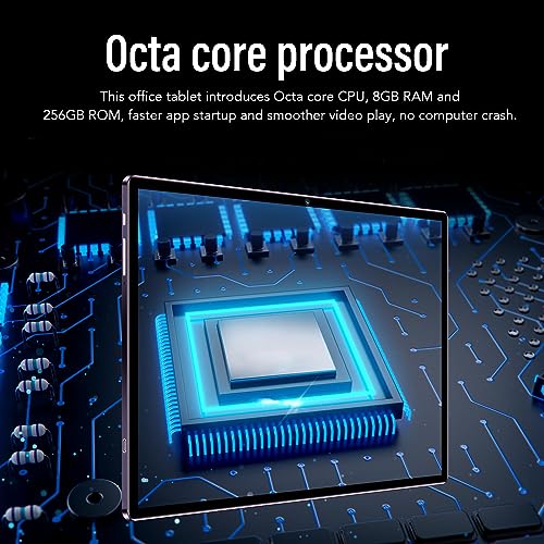 4G LTE 10.1 Inch Tablet, 8GB RAM 256GB ROM, FHD Display 4G LTE Gaming Tablet PC, Octa Core CPU, Dual SIM Dual Standby, for Android 12 (US Plug)