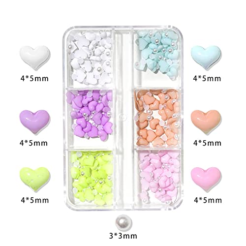 3D Love Nail Ornament 3D for Acrylic Nail Supply Nail Glamour Decoration DIY Nail Accessories Design Flat Back Letter Nail Decals (A, One Size)