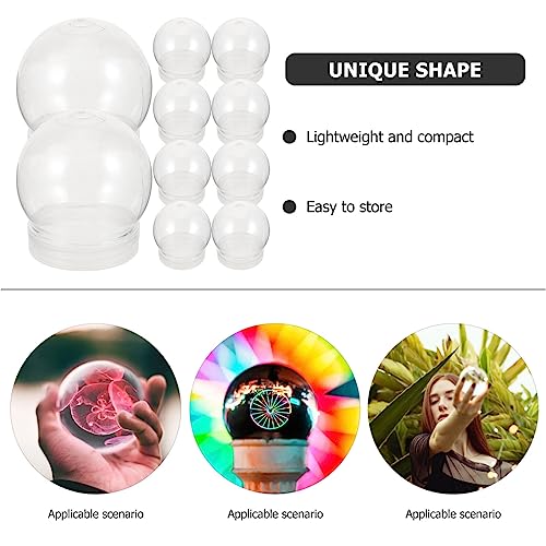 Artibetter 10pcs DIY Snow Globe Water Globe 4inch Clear Plastic Water Globes with Screw Off Cap for DIY Christmas Crafts and Customization
