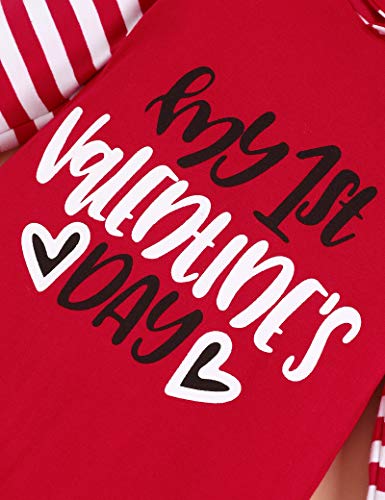 WALSONER My 1st Valentine’s Day Clothes Newborn Baby Boy Hooded Love Romper Valentine Bodysuit