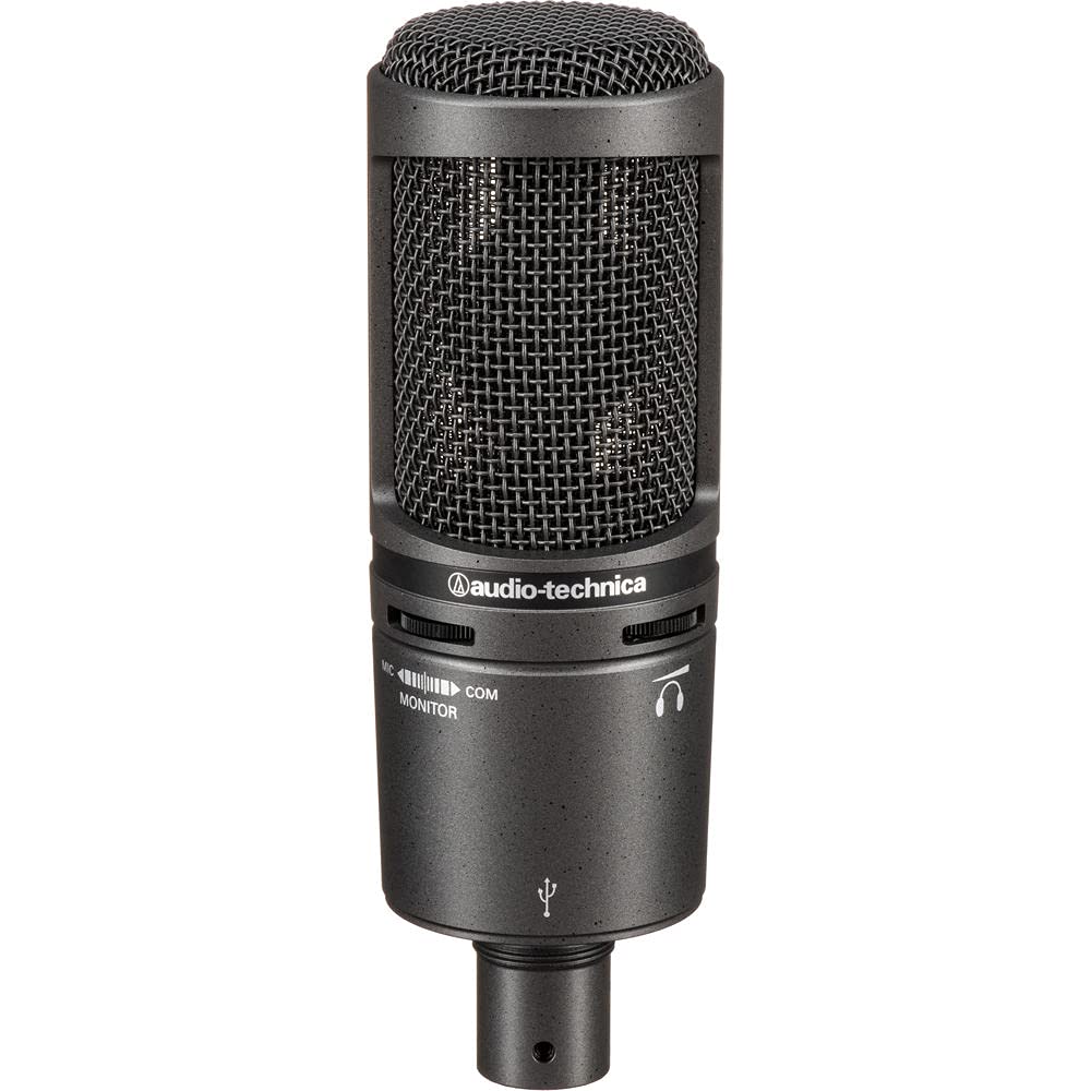 Audio-Technica AT2020USB+ Cardioid Condenser USB Microphone Kit with Isolation Shield and Pop Filter - Compatible with PC, Mac and Windows
