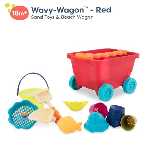 B. toys- Wavy-Wagon- Red- Water Play- Travel Beach Buggy- 11 Funky Sand Toys β Phthalates and BPA Free β 18 months +