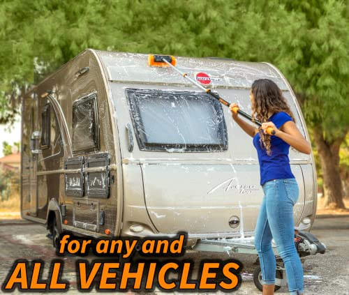Car Wash Kit with 5-12 ft Extension Pole // Car Washing Brushes Set with Telescopic pole // Microfiber Wash Mop // Soft Wash Brush and Car Wash Tools // The Ultimate RV, Truck Washing Kit