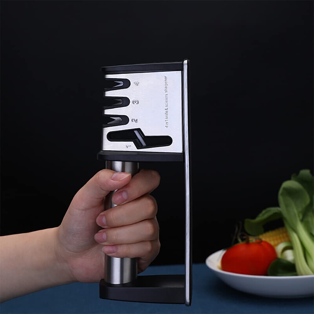 4-in-1 Original Knife Sharpeners,Kitchen Blade Vegetables Knives Scissors Sharpener for Chefs Choice Knife Sharpener Tools, Easily Restores Dull to Sharp