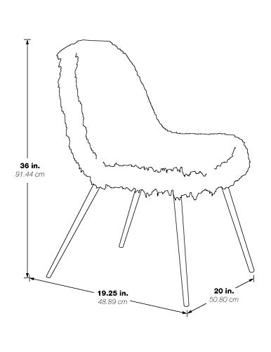 OSP Home Furnishings Julia Chic Accent Chair, White Faux Fur and Gold Legs