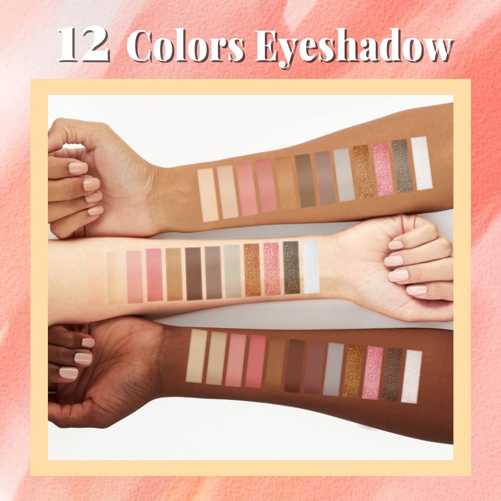 4 PCS Eyeshadow Stick Sets Smudge Proof Eyeshadow, Glitter Eyeshadow Pen with Soft Brush, Cream Eye Shadow Stick Makeup, Shimmer and Matte Eyeshadow Pencil Crayon