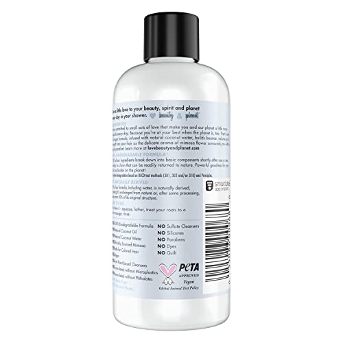 Love Beauty And Planet Volume and Bounty Hair Shampoo Thickening Coconut Water & Mimosa Flower Sulfate Free 3 oz, 12 Pieces