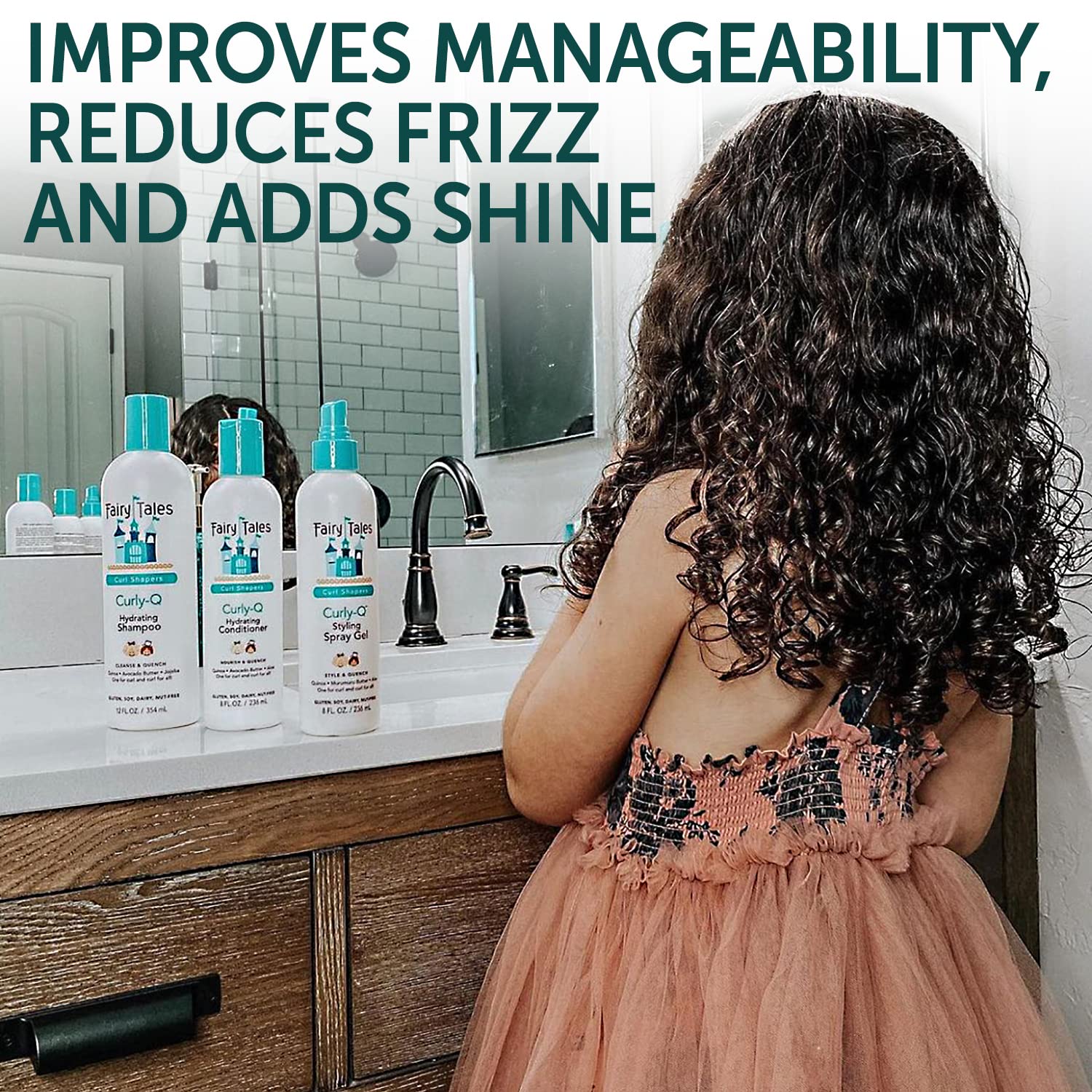 Fairy Tales Curly Q Hydrating Shampoo for Curly and Multi-Cultural Hair - Paraben, Sulfate, Gluten and Nut Free - 12 oz