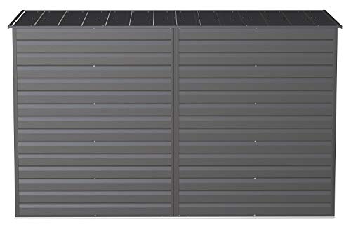 Arrow Shed Select 10' x 4' Outdoor Lockable Steel Storage Shed Building, Charcoal