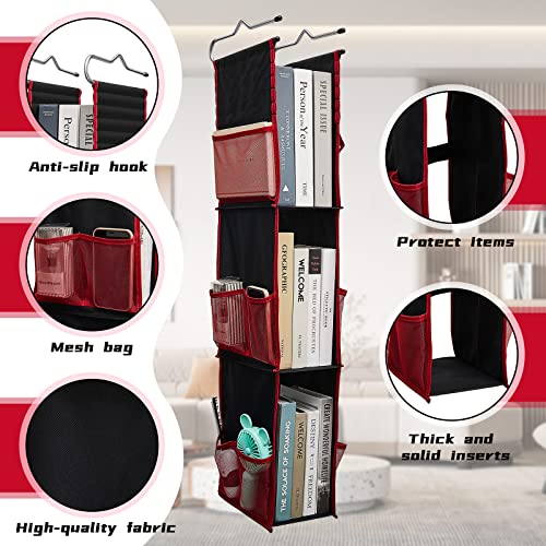 Patelai 3 Pcs 3 Shelf Hanging Locker Organizer for School Work Gym Closet Storage Adjustable Hanging Locker Shelves Hanging Locker Organizer for Children Home Storage Supplies, 9 x 6.7 x 37.8 inches