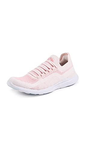 APL: Athletic Propulsion Labs Women's Techloom Breeze Sneakers, Cream/Fire Coral/White, 7 Medium US