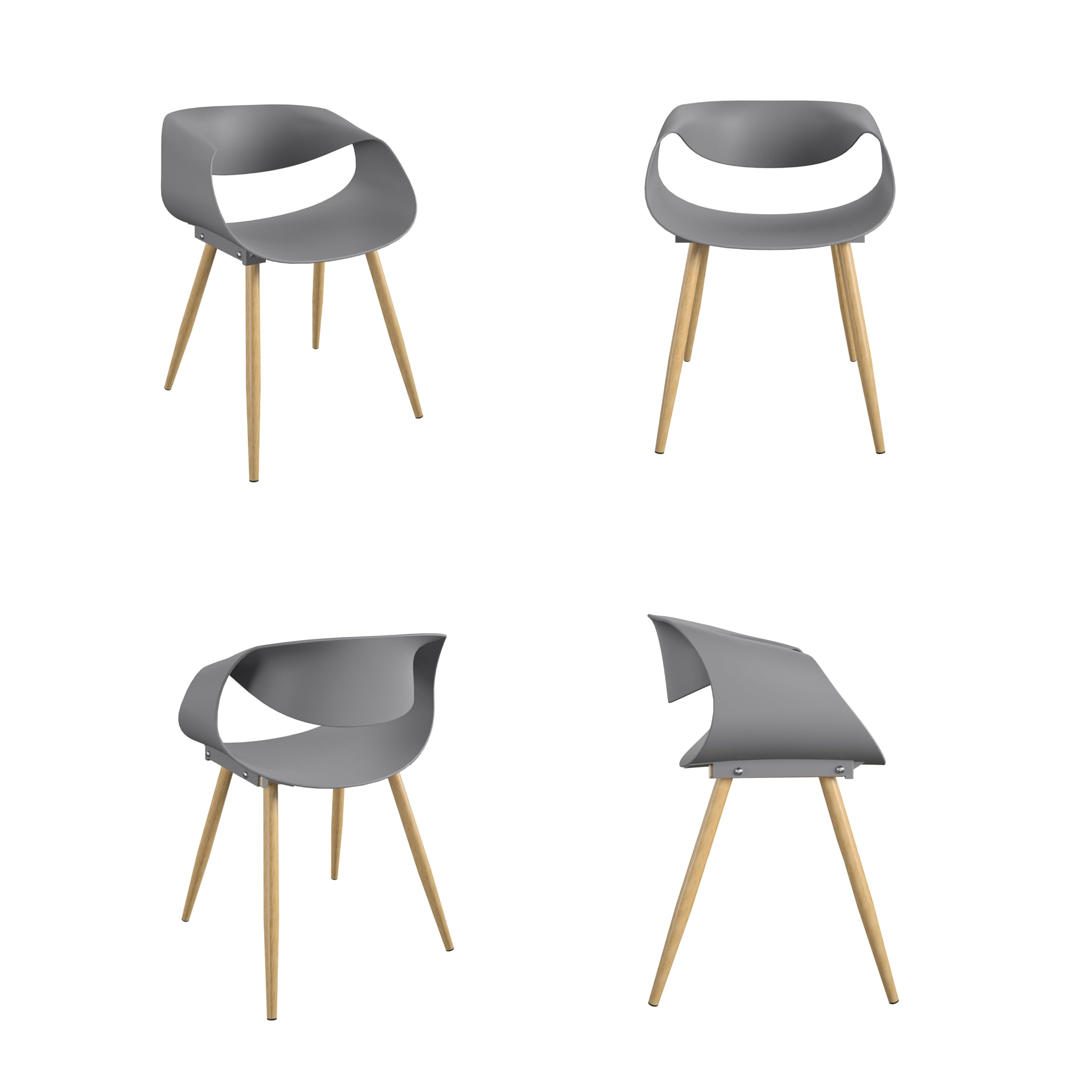 COSCO Outdoor/Indoor Resin Ribbon Chair, 2-Pack, Gray