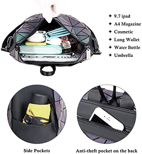 Chic Boutique De Mode Geometric Luminous Purses Handbags Holographic Crossbody Shoulder Bag (Backpack 3)