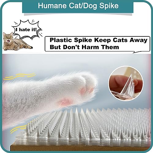 Aocoray 8 Pack Cat Deterrent Outdoor/Indoor Scat Mat, Pet Deterrent Training Mats, Keep Cats/Dogs Away Plastic Mats with Spikes, 12 Sq.ft, 16 x 13 Inches