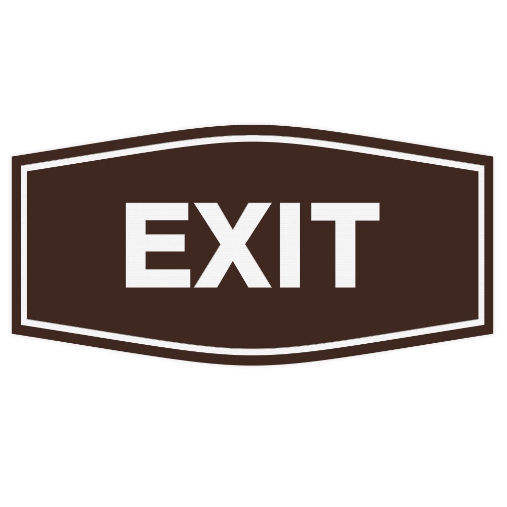 Fancy EXIT Sign (Dark Brown) - Large 1 Pack