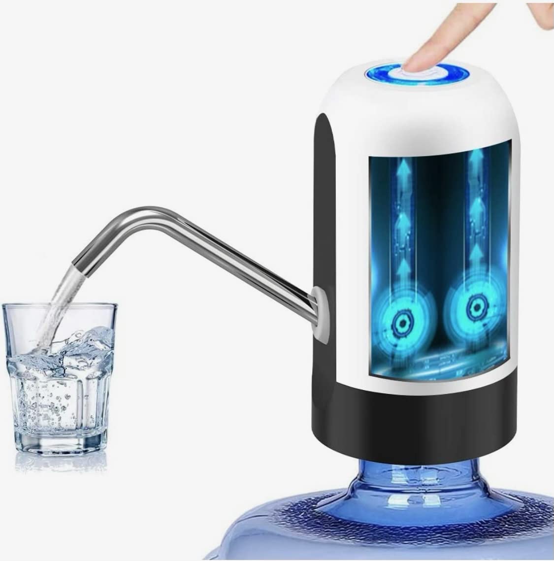 5 Gallon Water Dispenser Pump for Home Office Camping Travel and Emergency USB Charging Electric Automatic White/Black