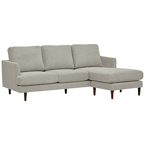 Amazon Brand β Rivet Goodwin Modern Reversible Sectional Sofa Couch, 88.6"W, Light Grey