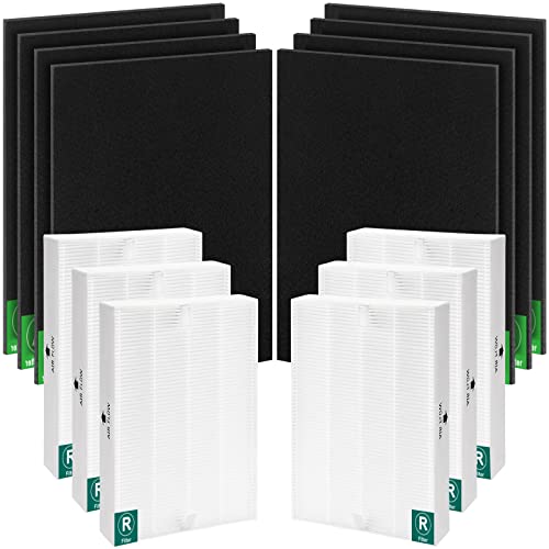 MIFLUS HPA300 HEPA R Filters and Activated Carbon Pre-Filters（6R+8A）Compatible for Honey-well Air Puri fier