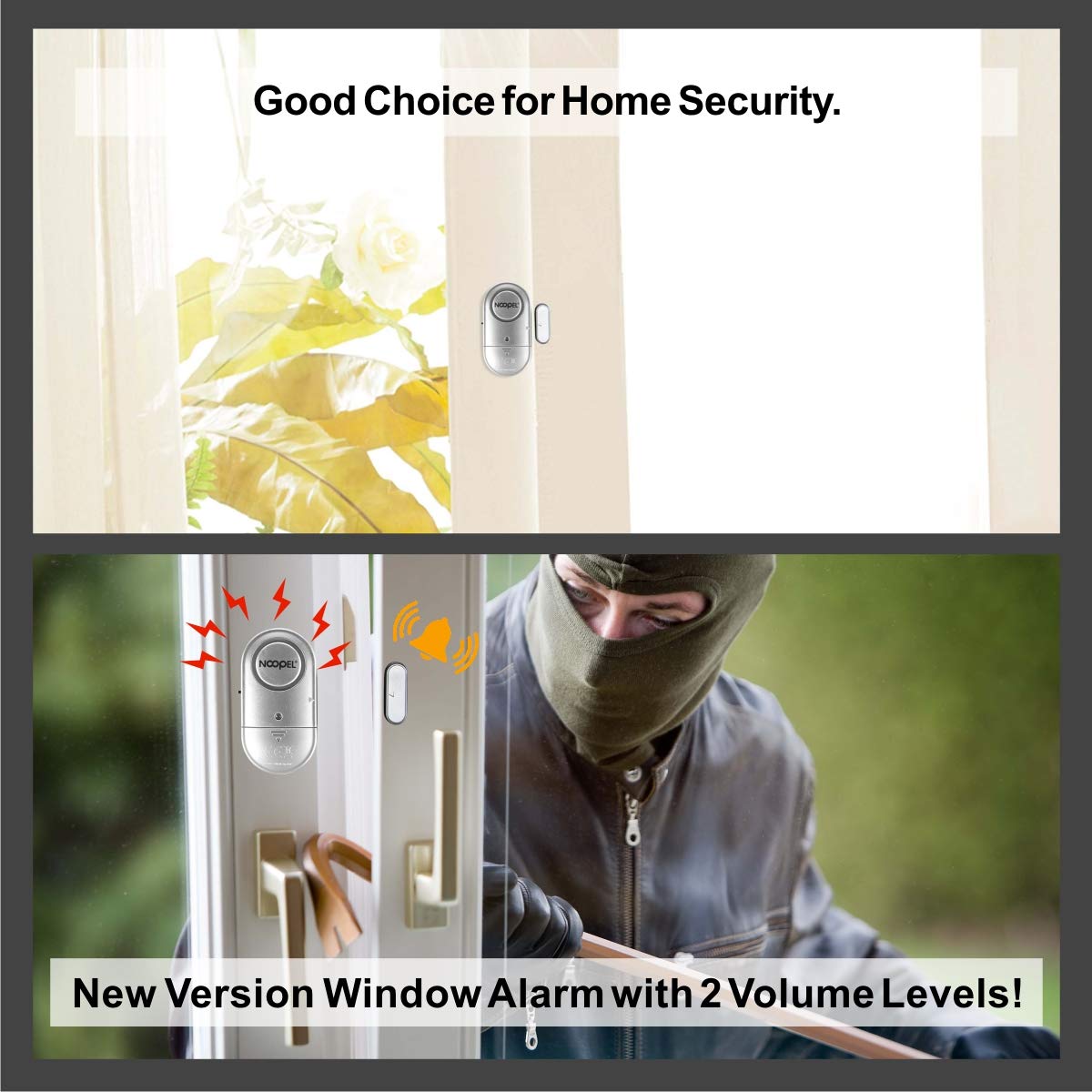Door Window Alarm Sensors 4 Pack New Version with Two Volume Levels NOOPEL Burglar Intruder Entry Sensor Alert for Home Security with Batteries Included