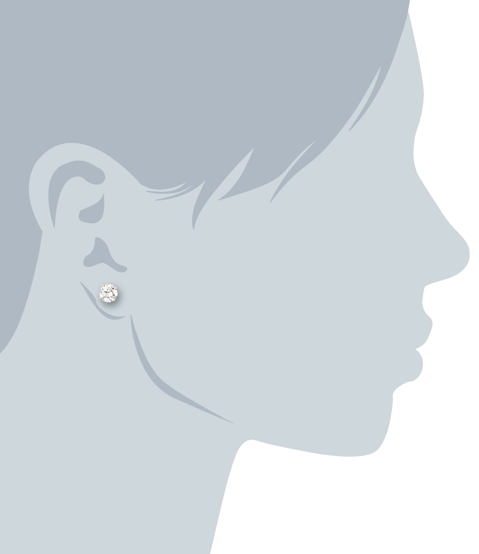 Amazon Collection IGI Certified 18k Yellow Gold, Round-Cut, Diamond 4-Prong Studs (2 cttw, H-I Color, SI1-SI2 Clarity)
