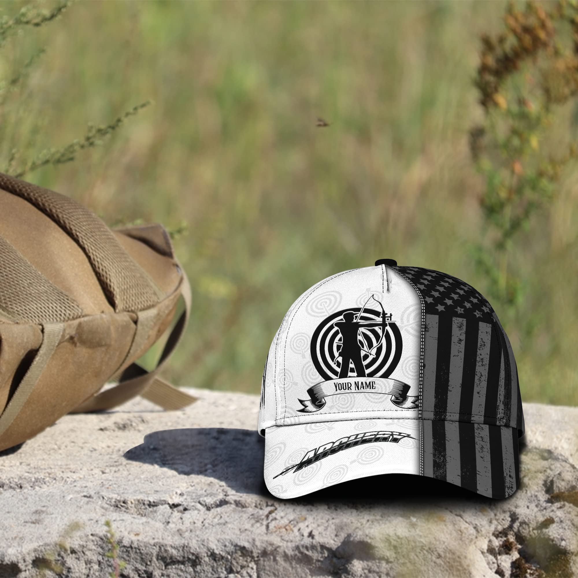 3D Printing Custom Archery Man American Snapback Baseball Cap Target Bow Hat Gift for Sport Lovers Men Boys Multicolor