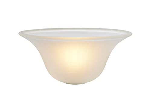 Aspen Creative 23505-01 Frosted Shade for Medium Base Socket Torchiere, Swag Lamp, Pendant, 9-5/8" Diameter x 4-1/8" High, 1 Pack Replacement Glass, Alabaster