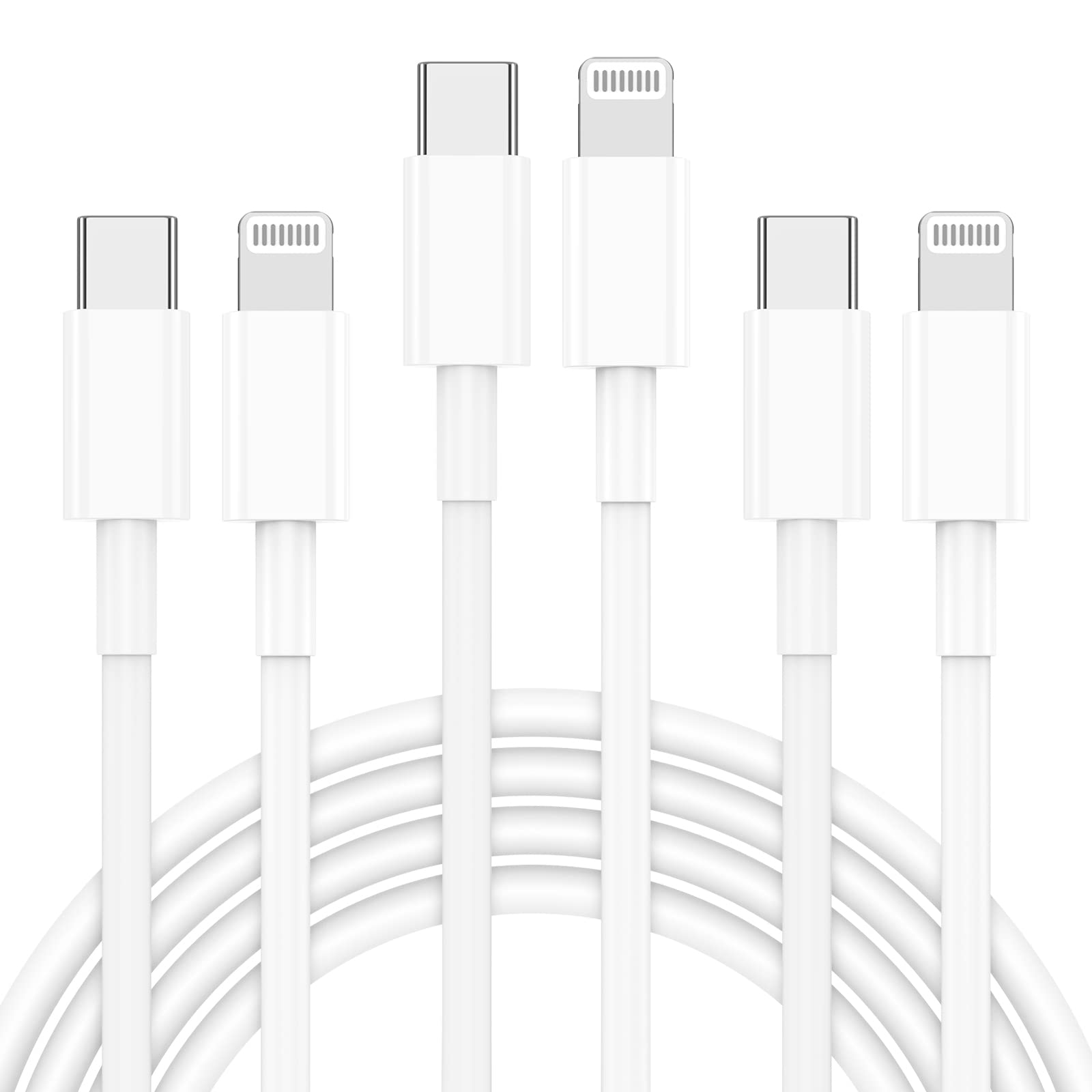 3 Pack USB C to Lightning Cable 10 ft, [Apple MFI Certified] iPhone Fast Cord 10 Feet, Quick Charging Type C to Lightning Power Cord 10 Foot for iPhone 14 Plus /13/12/11 Pro Max Mini, iPad