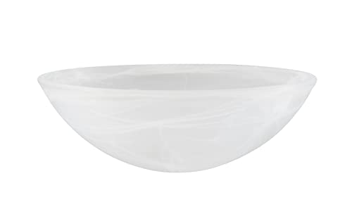 Aspen Creative 23514-11, Alabaster Replacement Glass Shade for Medium Base Socket Torchiere Lamp, Swag Lamp, Pendant and Island Fixture. 9-7/8" Diameter x 3-1/2" High.