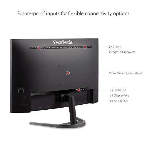 ViewSonic VX2768-2KPC-MHD 27 Inch 1440p Curved 144Hz 1ms Gaming Monitor with FreeSync Premium Eye Care HDMI and Display Port (Renewed)