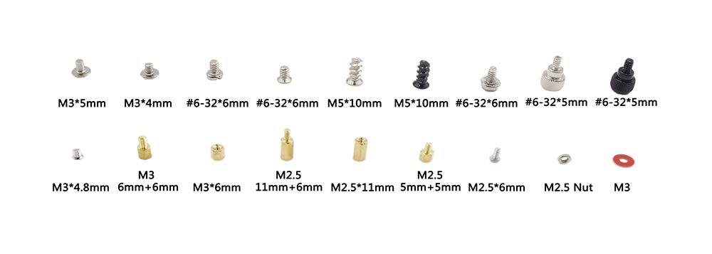 HVAZI 18 Kinds Personal Computer Screws Standoffs Spacer Assortment Kit for Computer Case Motherboard Hard Drive Fan Power Graphics