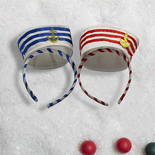 AVMBC Captain Hat Headband Sailor Hat Headband Dress Up Hats Mini Hat Headbands for Halloween Yacht Cruise Line Theme Party Cosplay Costume Accessory